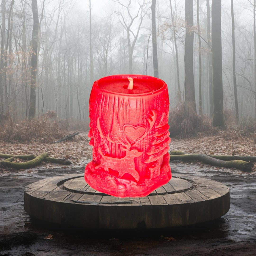 Rustic Deer Candle, Deer Scene Candle, Woodland Decor Candle, Scented ...