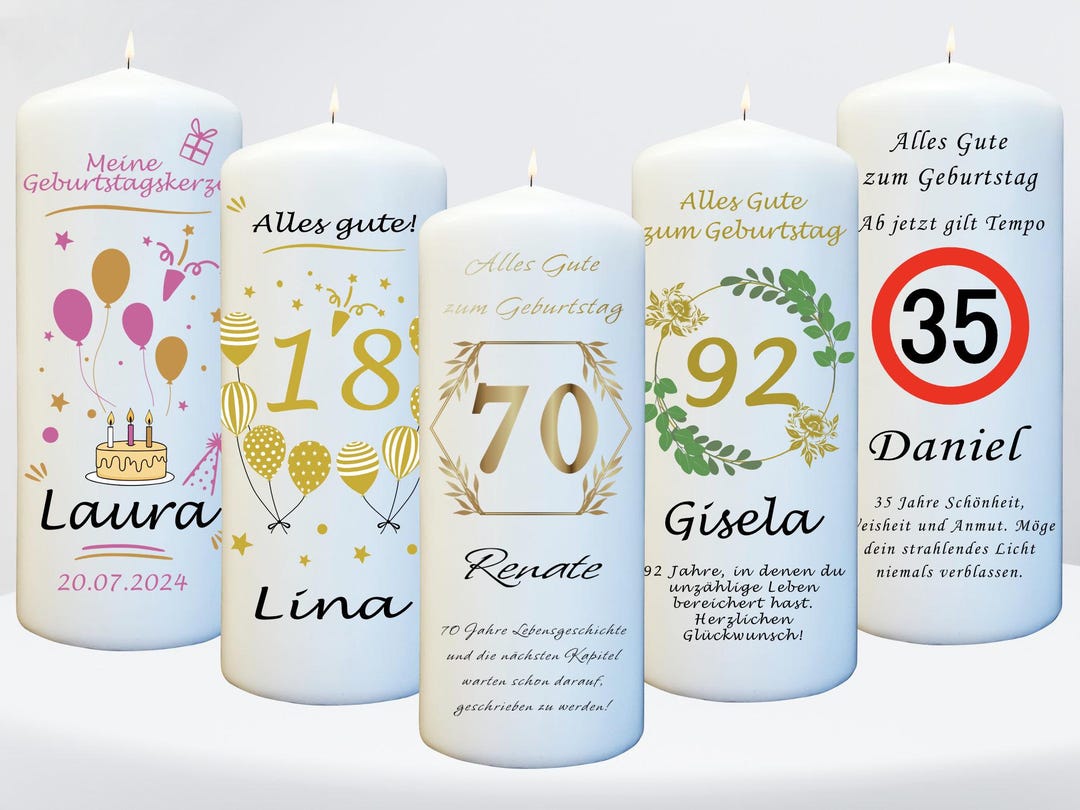 Personalized Birthday Candles With Name and Number - Birthday Candle - Etsy