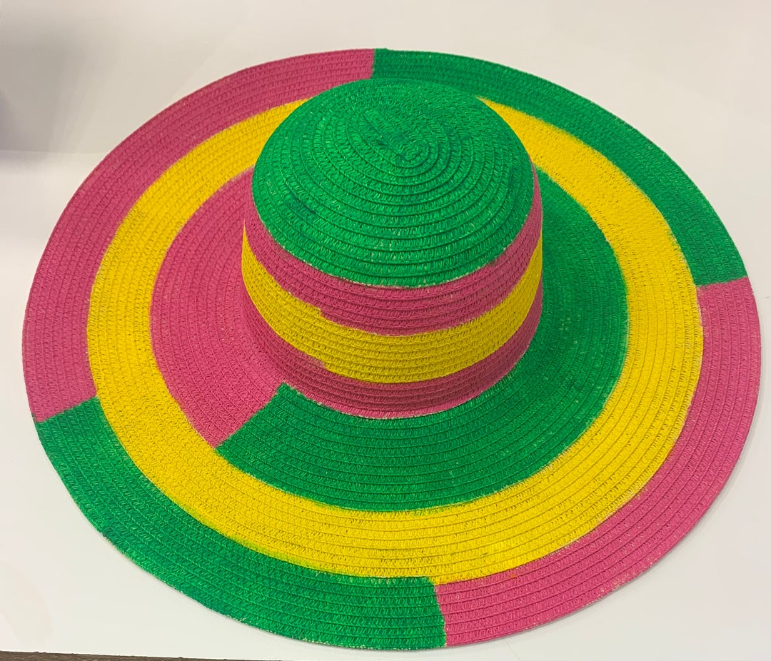 Unique Colorful Hand Painted Hat - Etsy