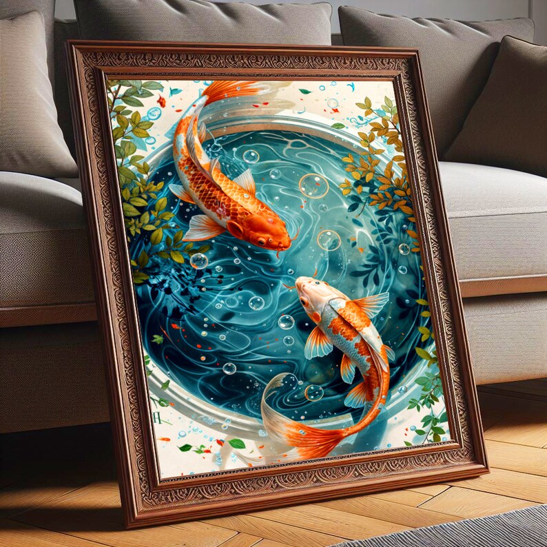 Butterfly Koi Fish - Digital Lofi Anime Print, Studio Ghibli Animal Yin ...