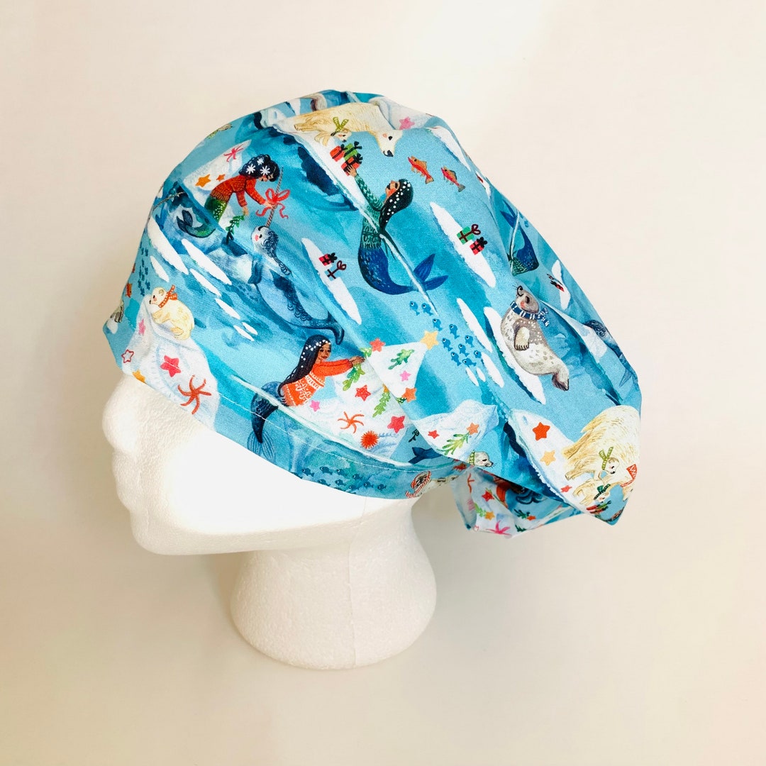 Arctic Mermaids Christmas Scrub Cap - Etsy