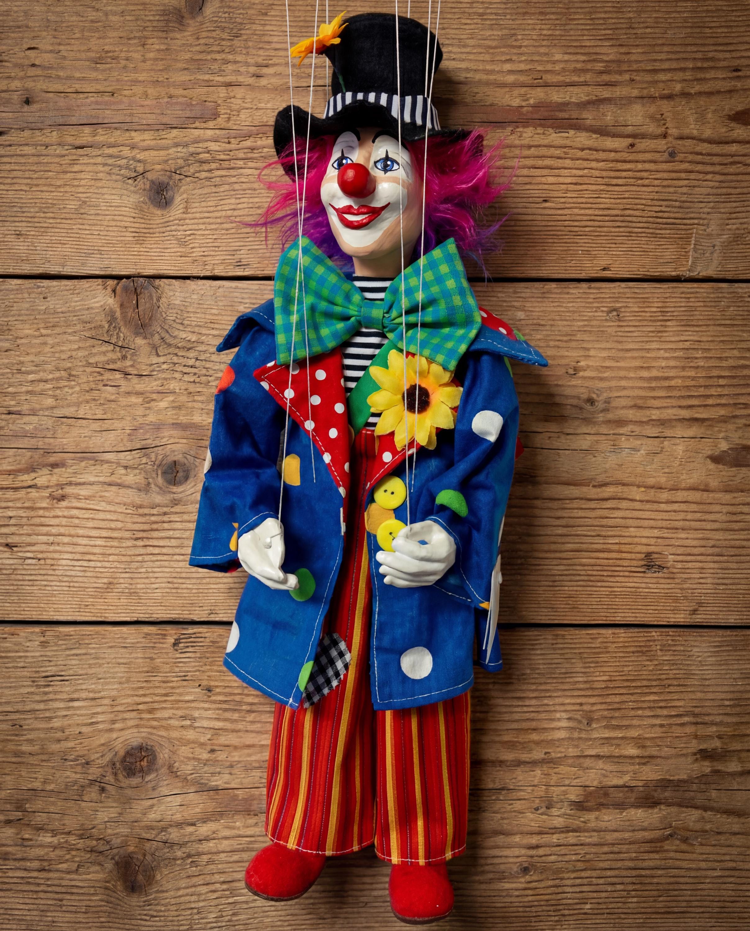 Marionette Clown - Handgefertigte Originalpuppe - Etsy