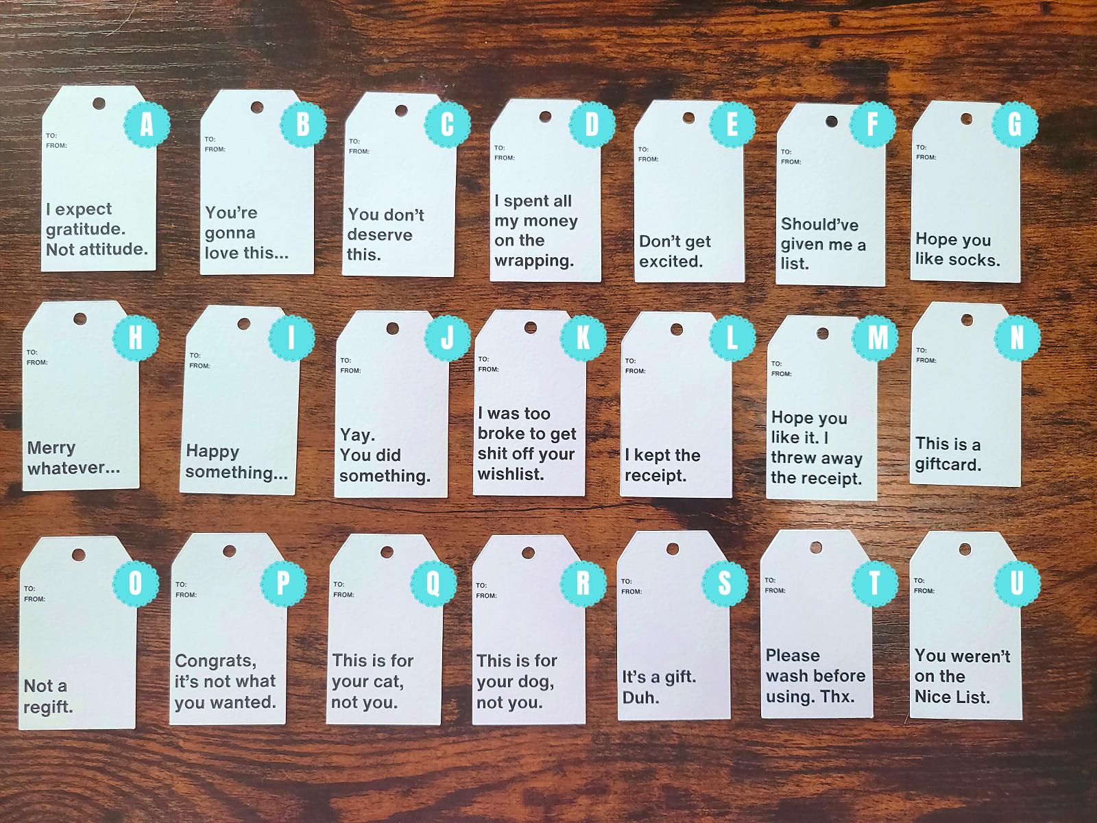 Funny Sarcastic Gift Tags: Mix & Match for Every Occasion - Etsy