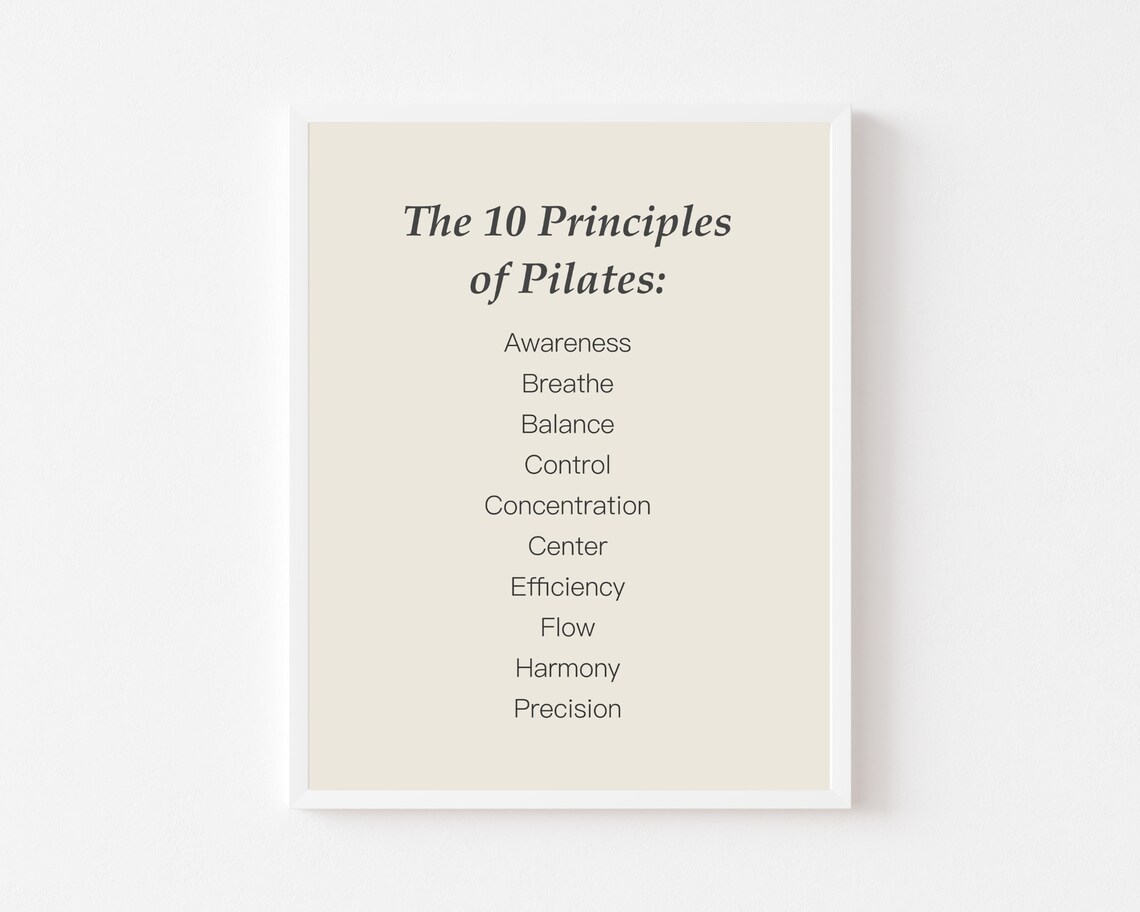 The 10 Principles of Pilates Digital Wall Art, Pilates Studio Decor ...
