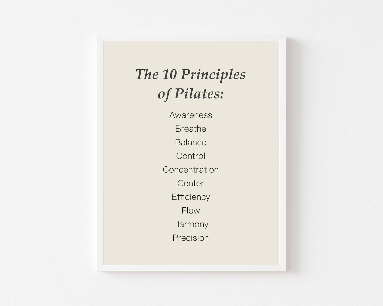 The 10 Principles of Pilates Digital Wall Art, Pilates Studio Decor ...
