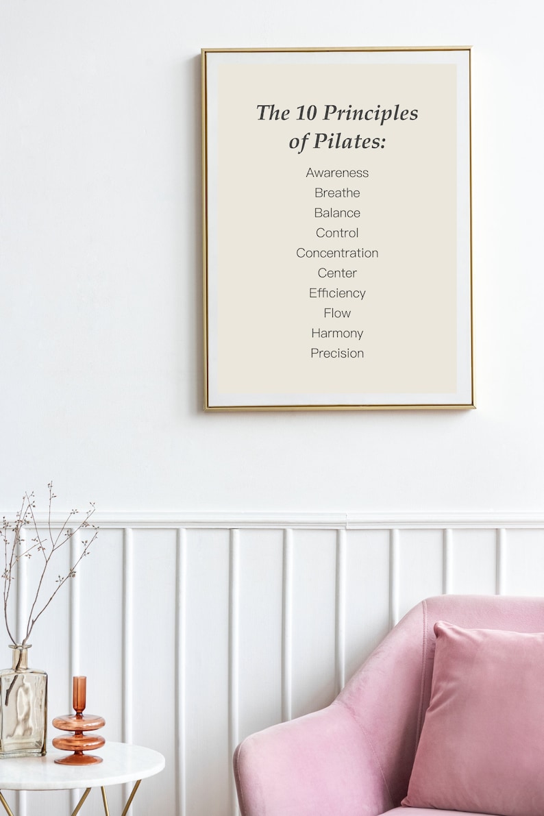The 10 Principles of Pilates Digital Wall Art, Pilates Studio Decor ...