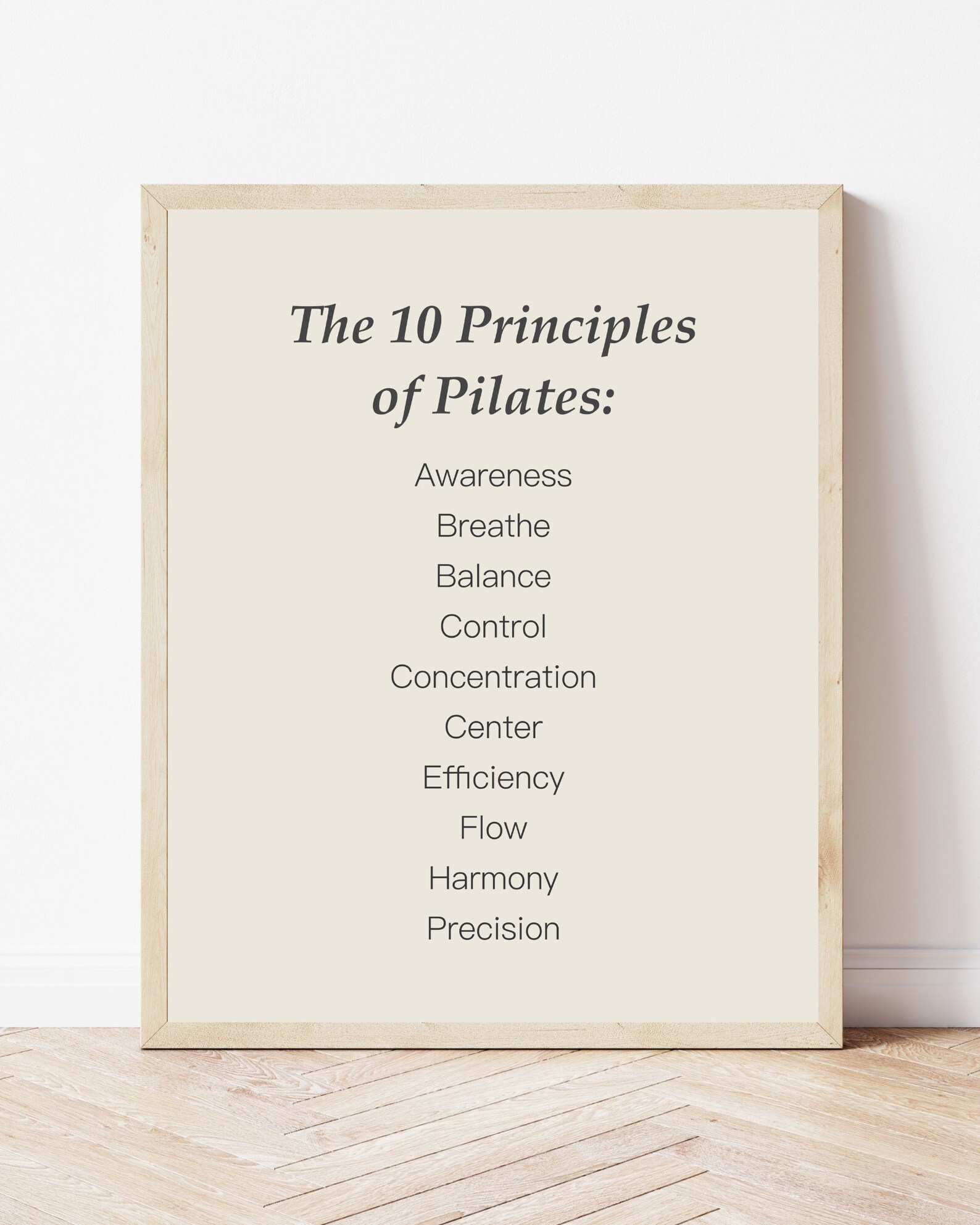 The 10 Principles of Pilates Digital Wall Art, Pilates Studio Decor ...