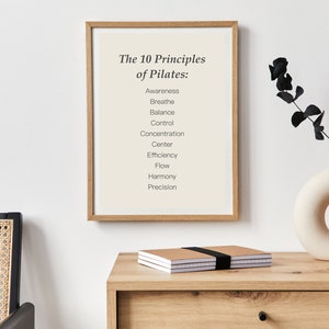 The 10 Principles of Pilates Digital Wall Art, Pilates Studio Decor ...