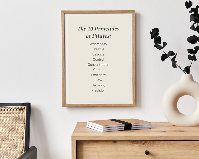The 10 Principles of Pilates Digital Wall Art, Pilates Studio Decor ...
