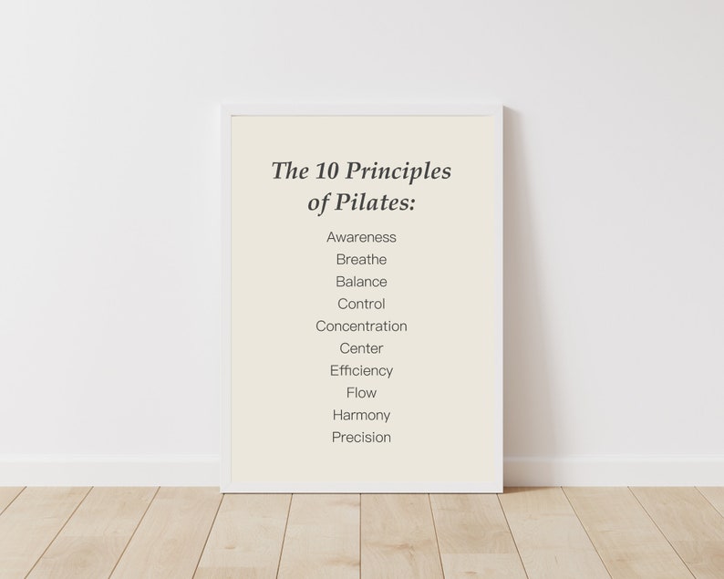The 10 Principles of Pilates Digital Wall Art, Pilates Studio Decor ...