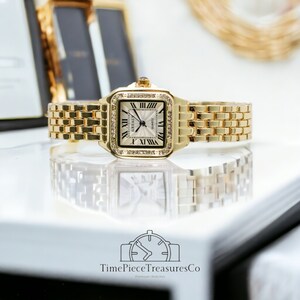 Dainty Gold Luxurious Watch for Women Gold Square Face Roman Numeral ...