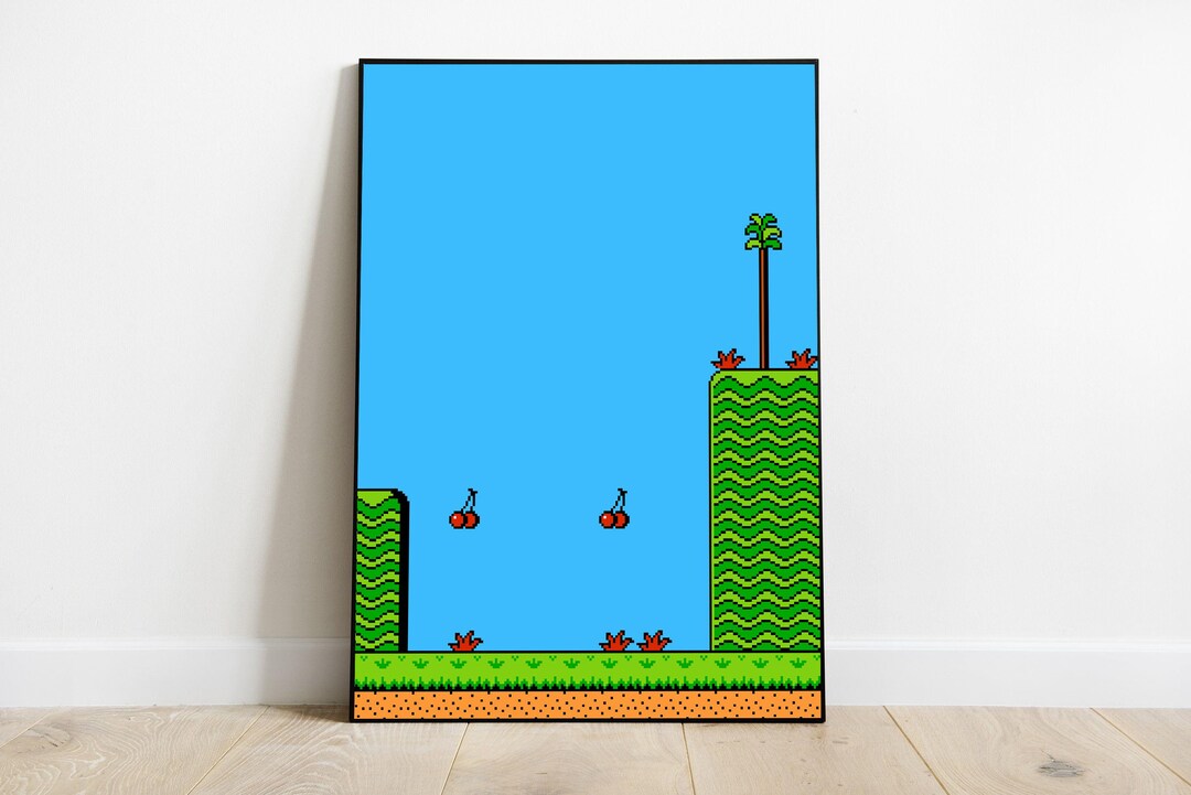 Super Mario Brothers 2 Poster | Retro Game Decor | Super Mario Wall Art ...