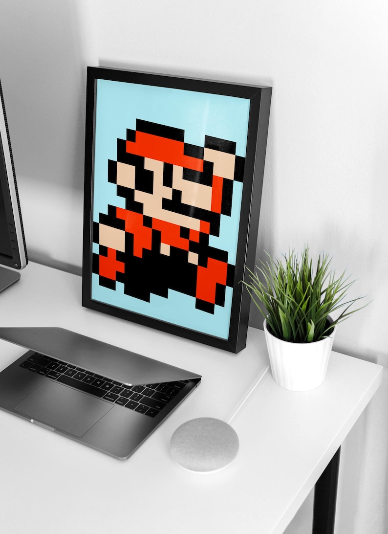 Set of 3 Mario Pixel Art Posters | Mario Bros Poster | Super Mario ...