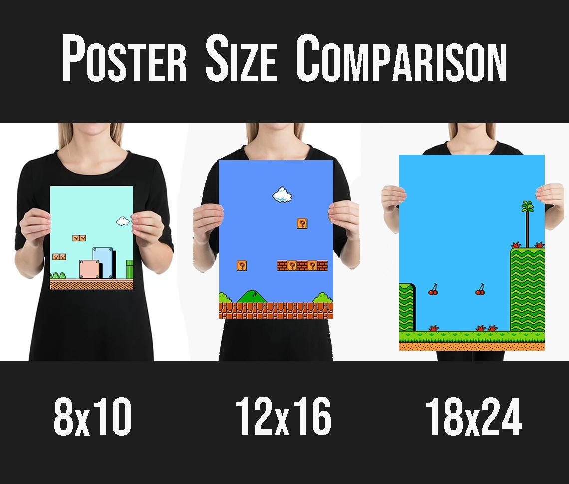 Super Mario 3 Sprite Poster Retro Pixel Art Nostalgic Gaming Decor - Etsy