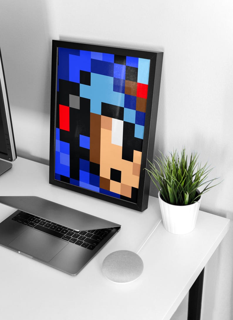 Mega Man X Pixel Art Poster - Retro Gaming Wall Decor - Video Game ...
