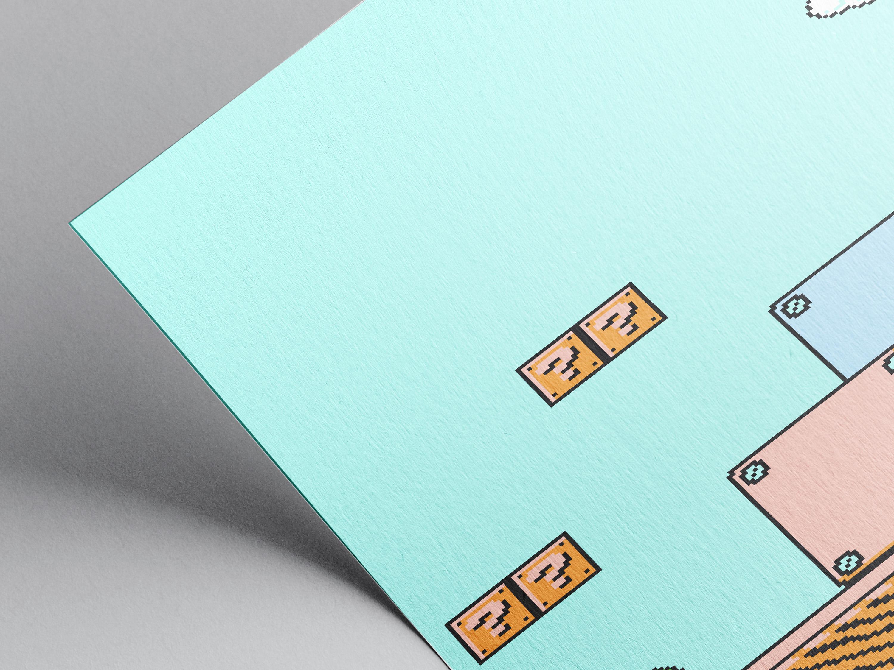 Super Mario Bros. 3 Stage 1-1 Poster | Retro Game Decor | Mario Wall ...