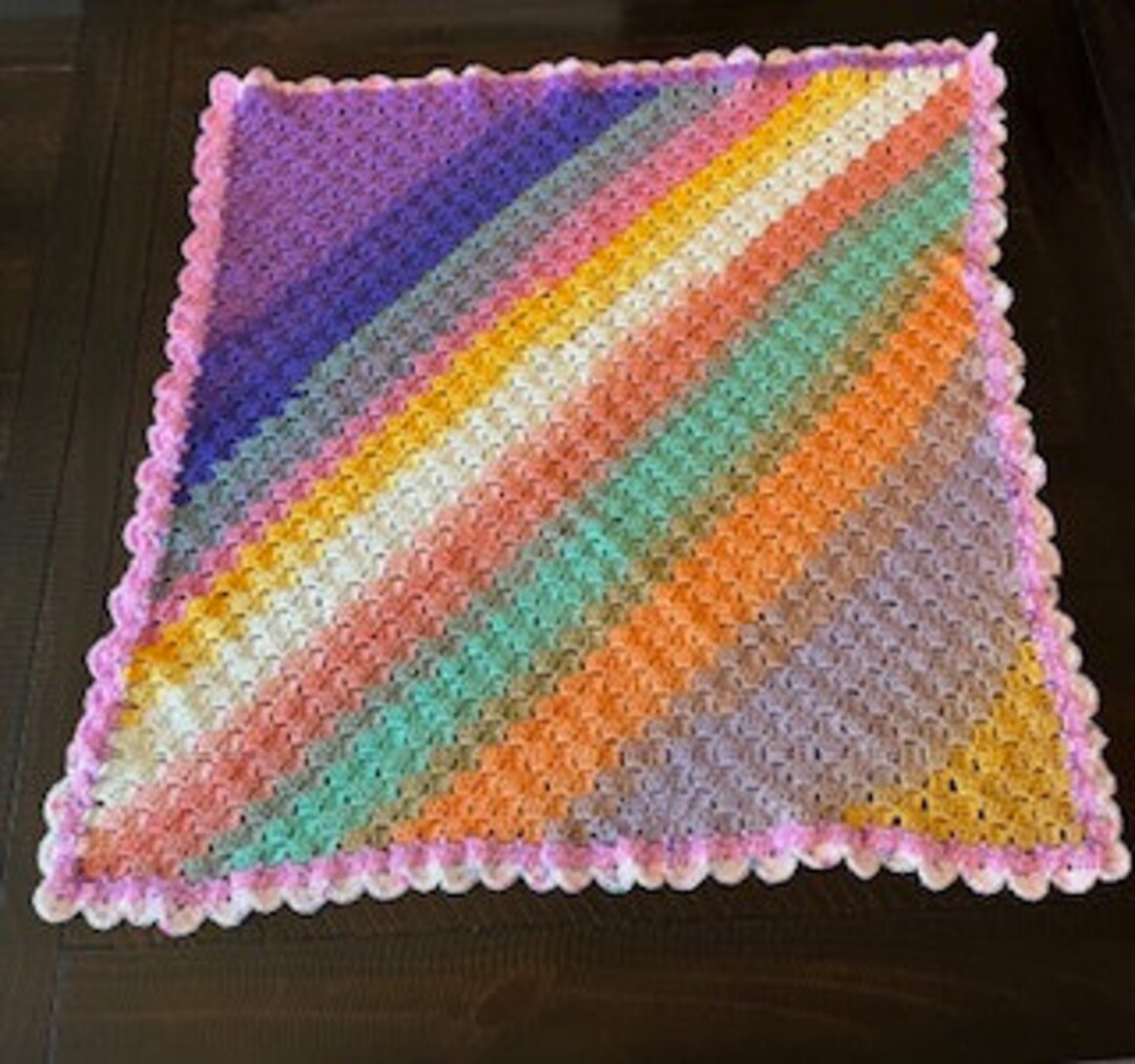 Beautiful, Striped, Corner-to-corner Blanket - Etsy