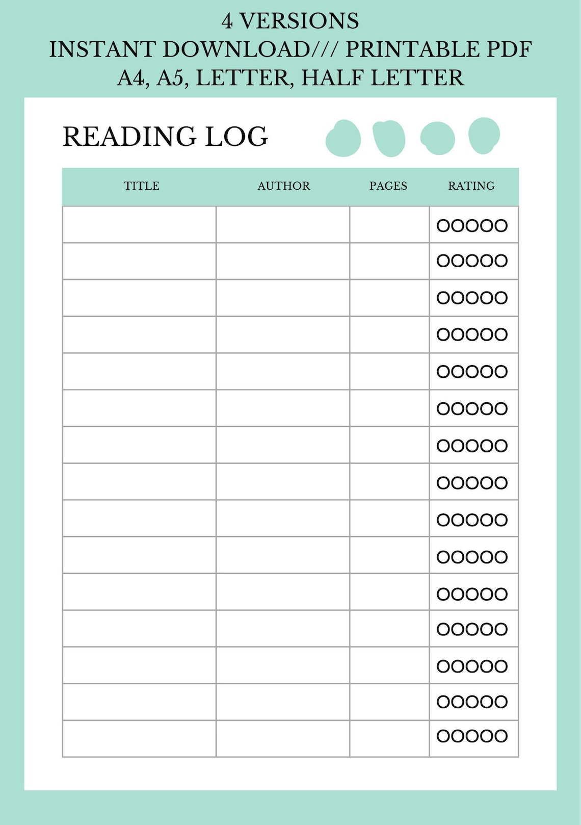 Reading Log Tracker Printable Journal Books to Read Books I've Read ...