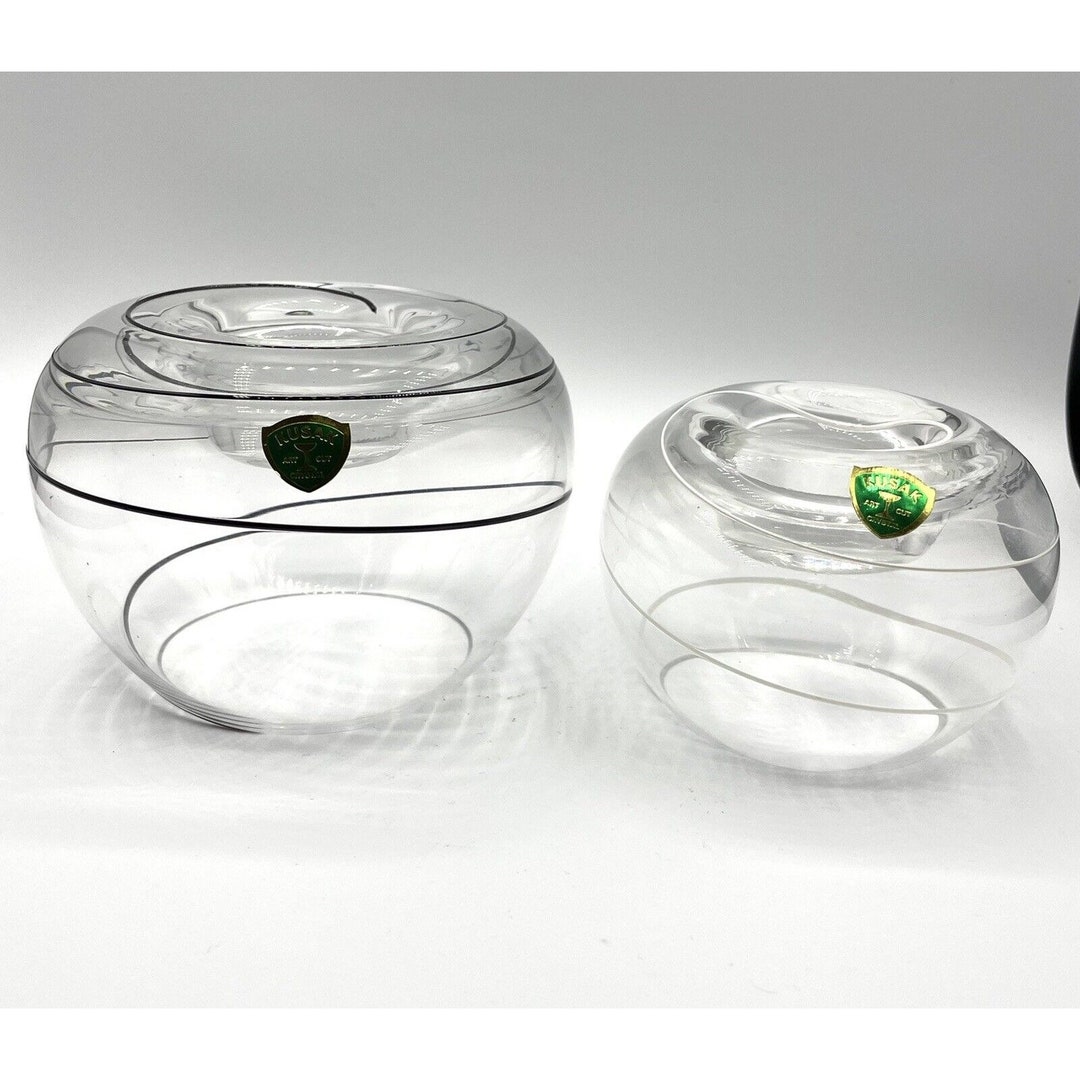 Kusak Crystal Candle Holders One Large One Small Black White ...