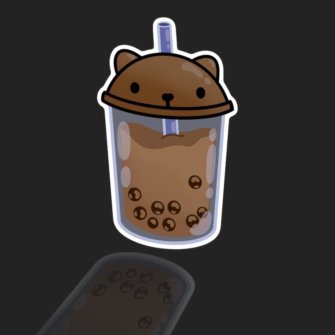 Boba Bear Vinyl Sticker - Etsy