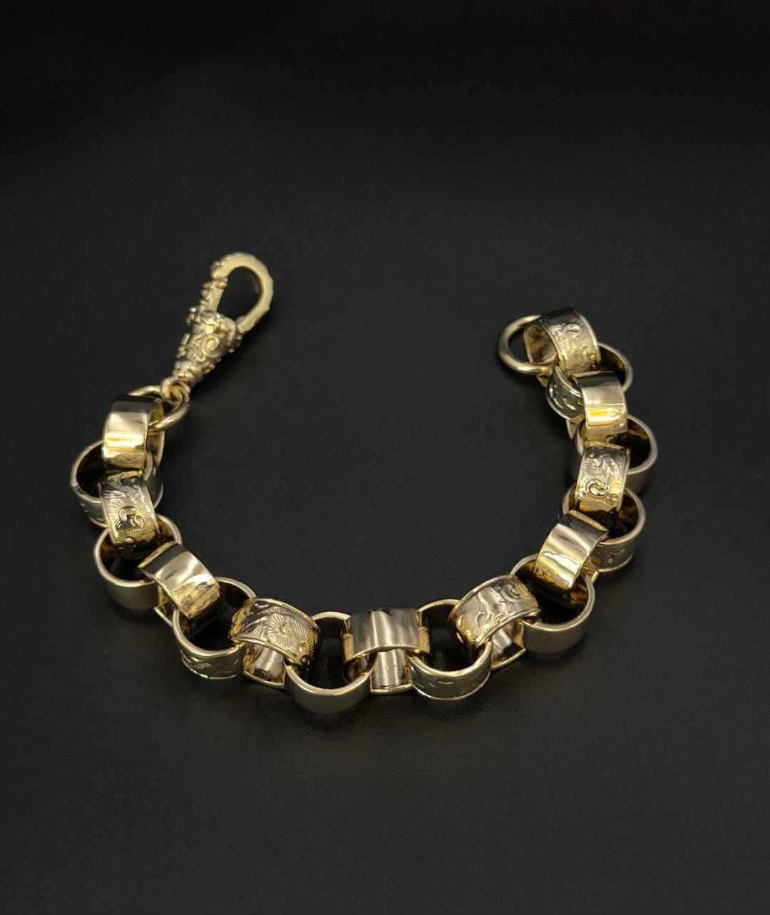 Belcher Gold 9carat HUGE 15mm Belcher Bracelet filled - Etsy