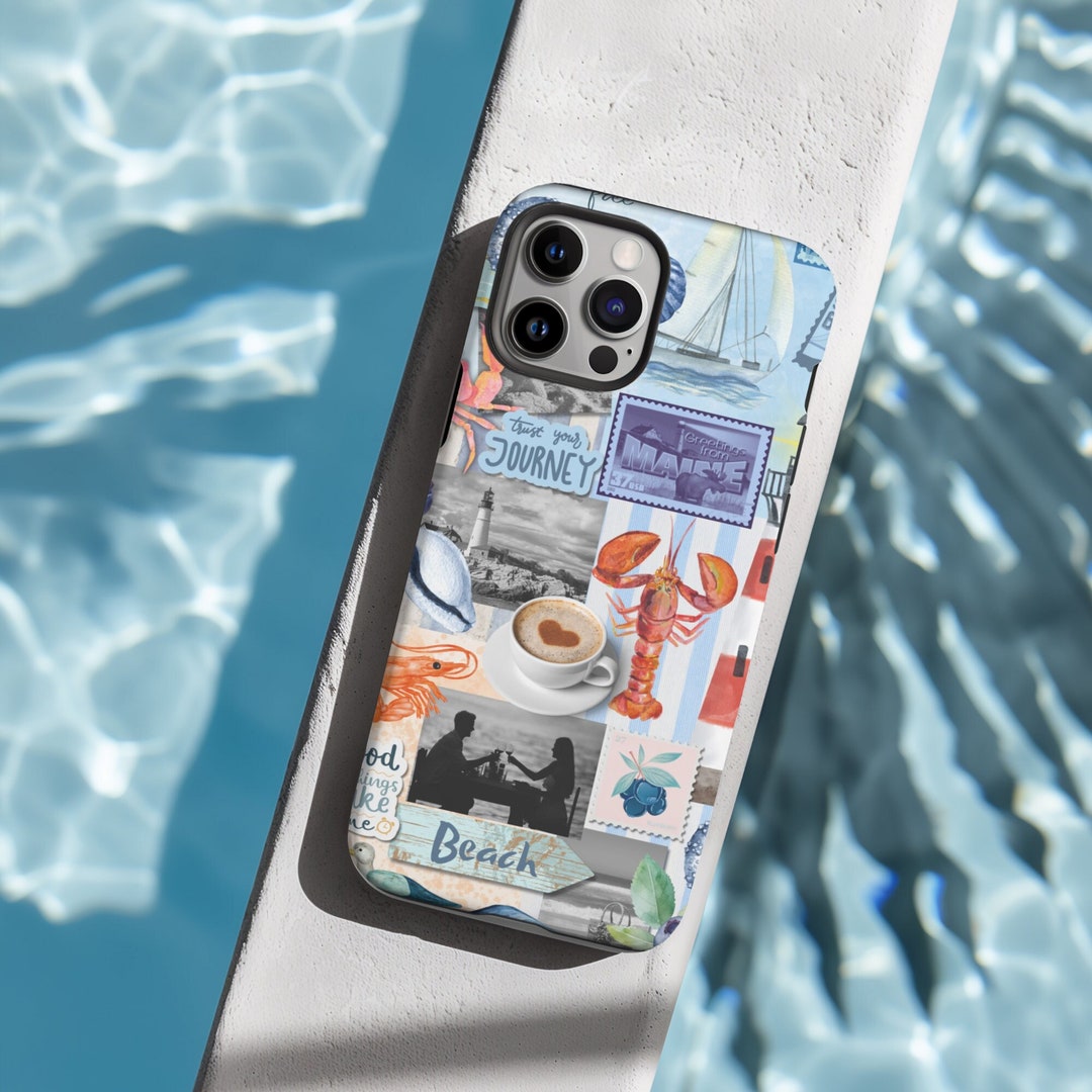 Coastal Coquette Collage Phone Case, Seashell Phone Case, Beach Phone ...