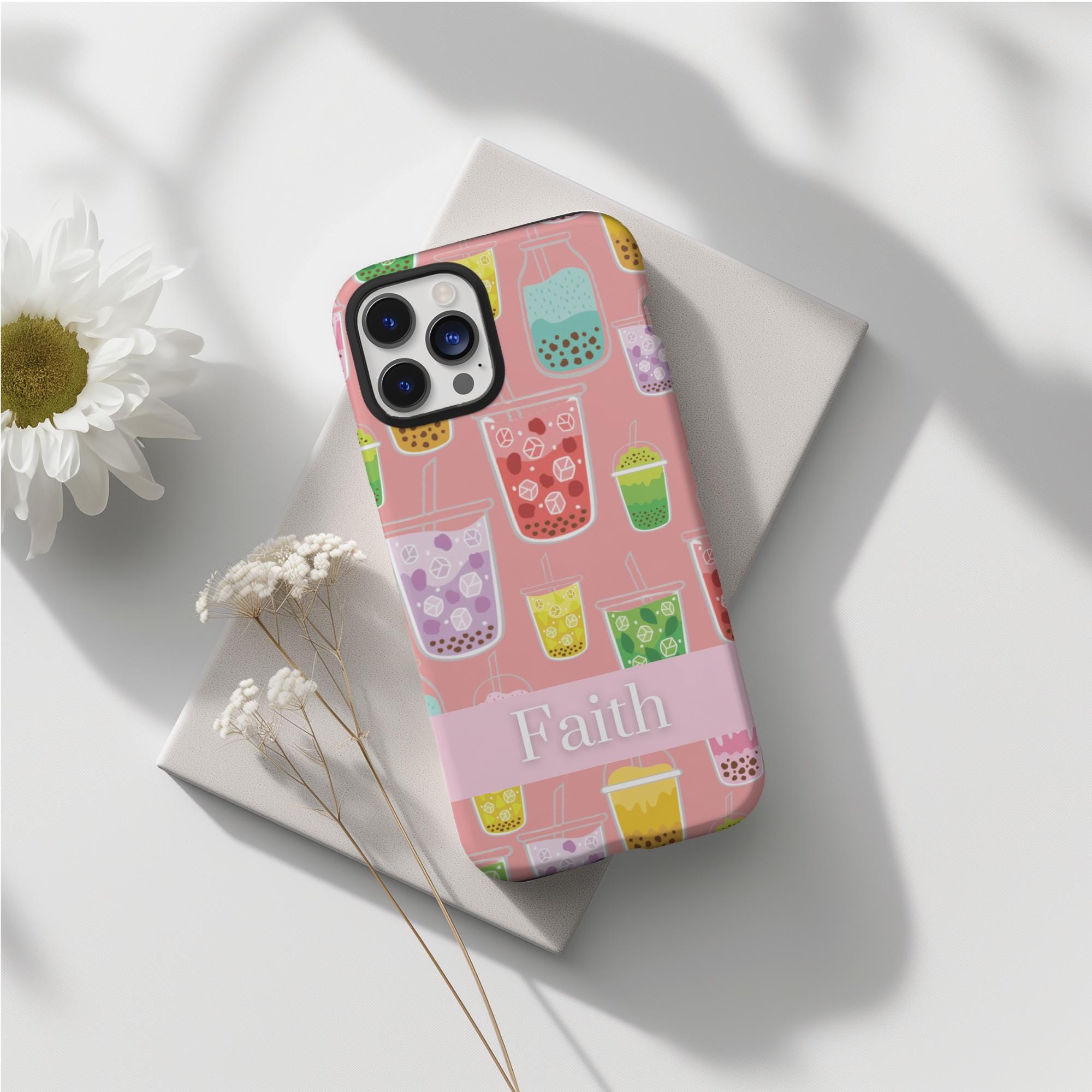 Boba Tea iPhone 16 Case Pro Max Plus, Custom iPhone 12 13 14 15, S23 ...