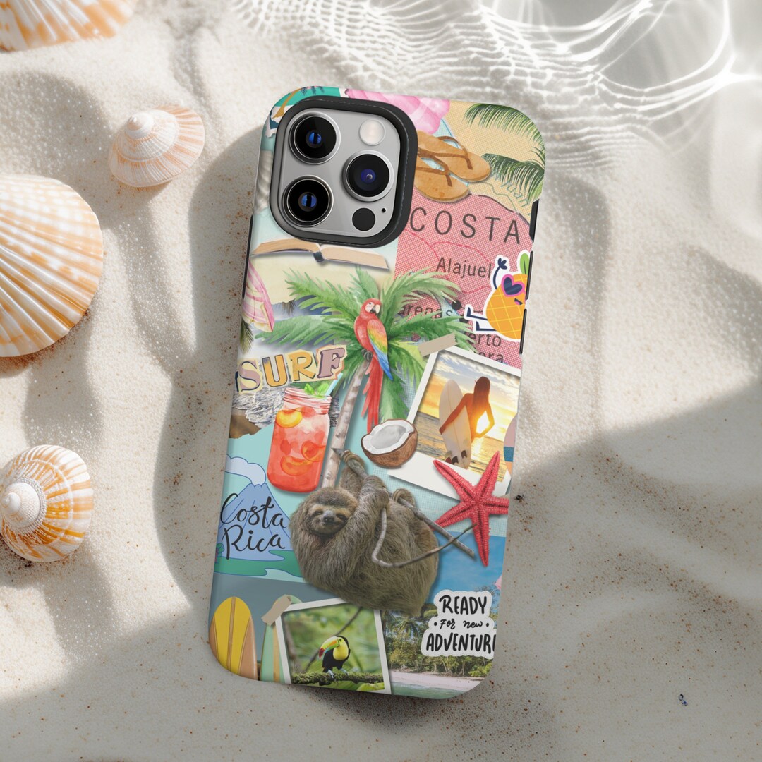 Costa Rica Surfer Girl, Coconut Girl Collage Phone Case, iPhone 12 13 ...