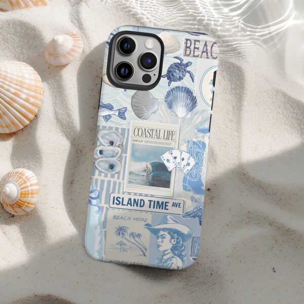 Blue Coastal Phone Case - Etsy