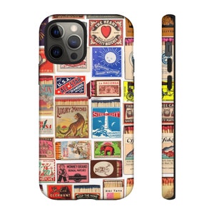 Vintage Matchbox Collage Phone Case, Matchbox Print, Mosaic Phone Case ...