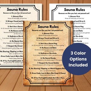 Funny Sauna Rules Printable Sign for Sauna, Gym or Spa - Etsy