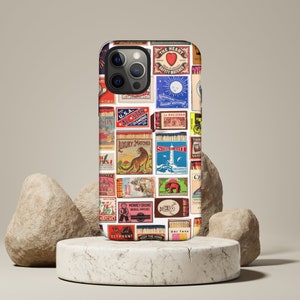 Vintage Matchbox Collage Phone Case, Matchbox Print, Mosaic Phone Case ...