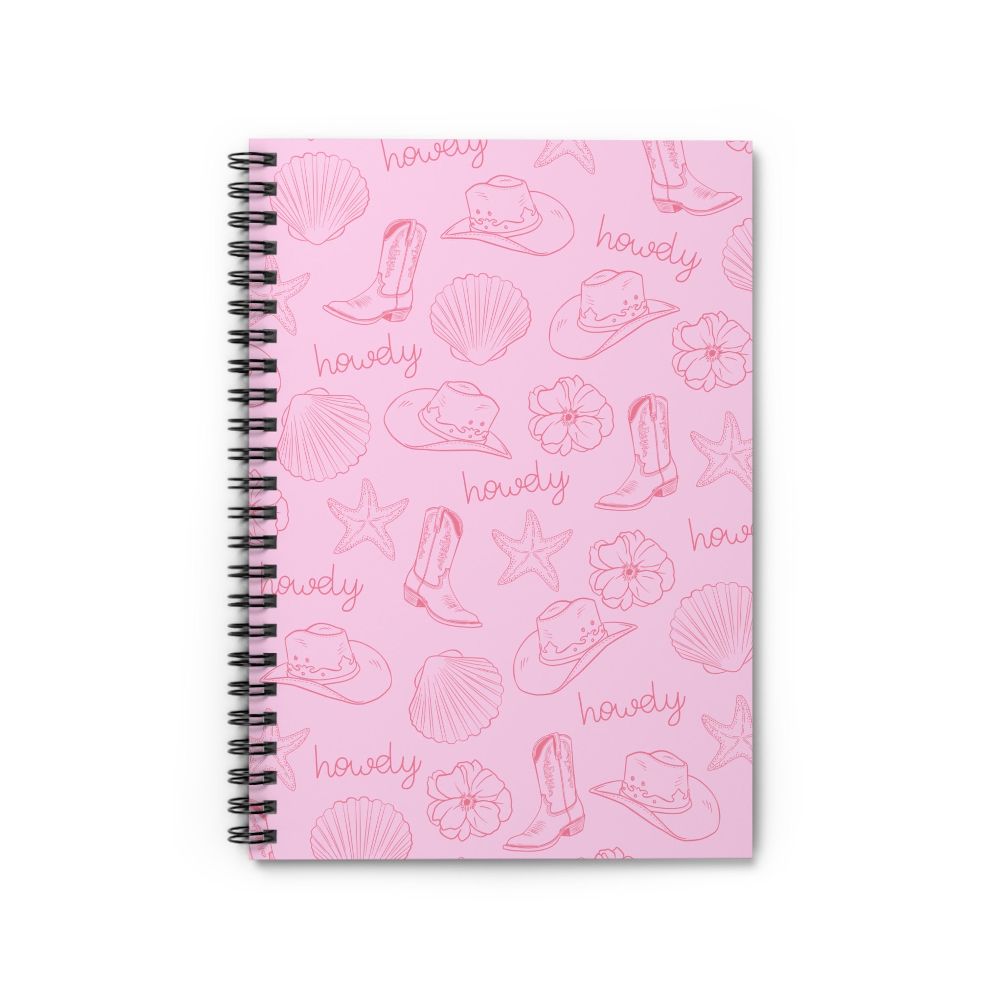 Pink Coastal Cowgirl Ocean-inspired Collage Spiral Notebook, Beach ...