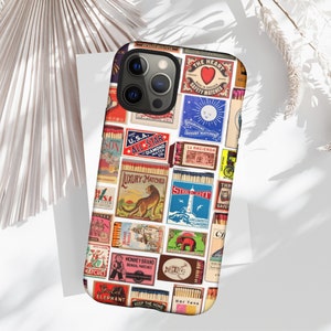 Vintage Matchbox Collage Phone Case, Matchbox Print, Mosaic Phone Case ...