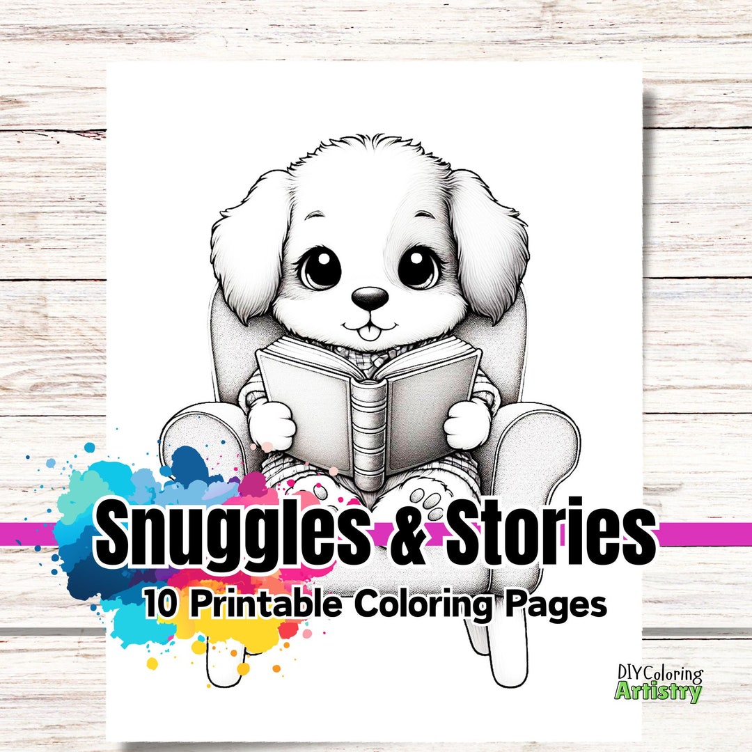 Pets Coloring Page Printable for Adults and Teens Relaxing Animal Art ...