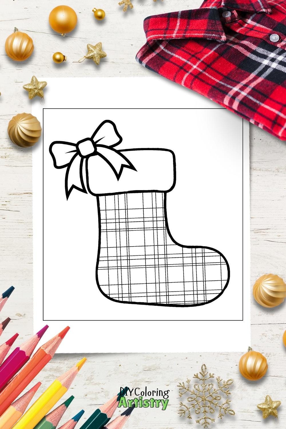 Christmas Stockings Coloring Pages Festive Holiday Activity Printable ...