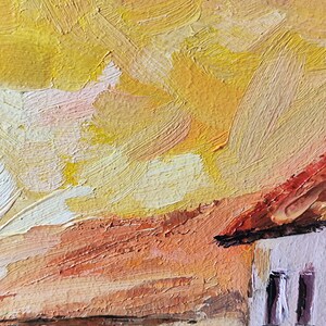 Toscana Landscape Original Oil Painting Italian Village Landscape ...