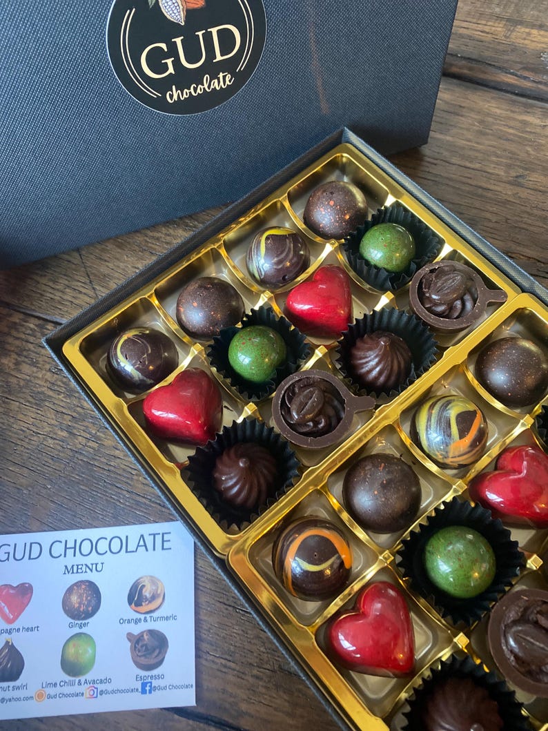 Artisan Dark Chocolate Box: Gourmet Gift Using 70-85pc Couverture ...