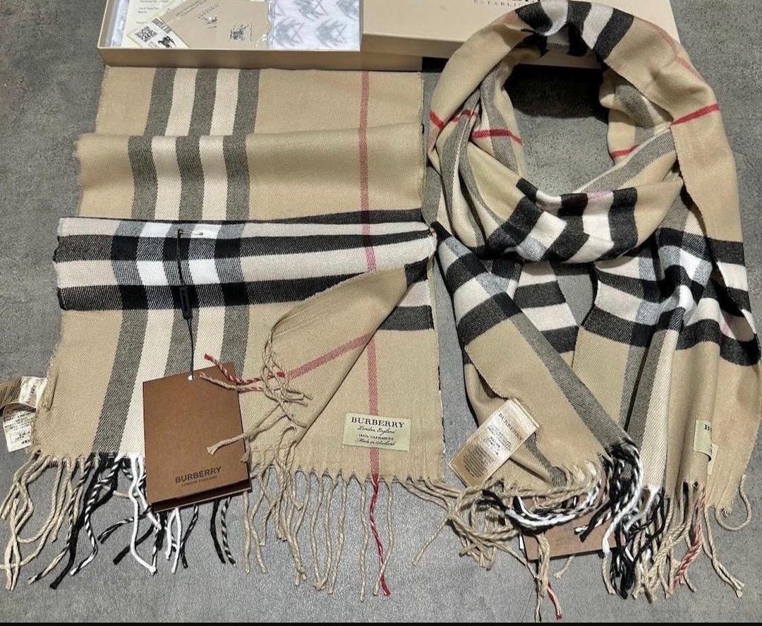 Checked Brown Branded Designer Vintage Classic Branded Winter Scarf ...
