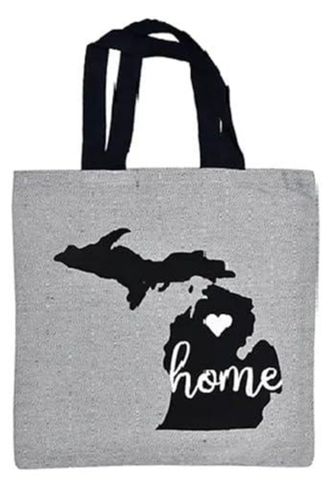 Michigan State Canvas Tote Bag With Sentiments Home, Inspired by the ...