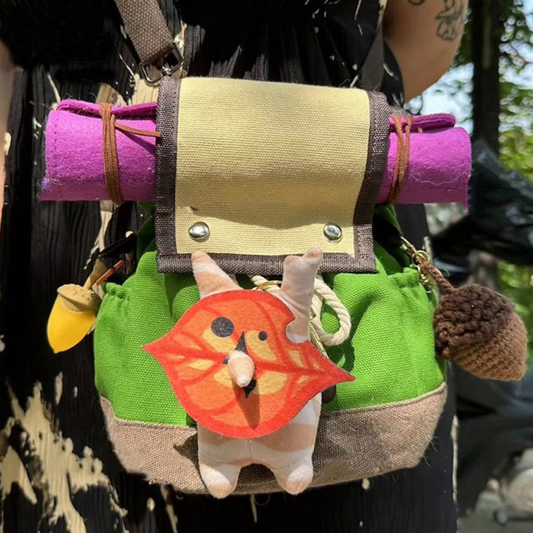 Zelda Korok Backpack Plush With Sound Replaceable Leaves Wearable ...