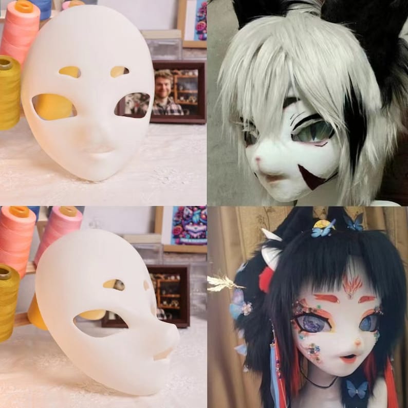 Fox Woman Head Base With Furry Face Option, Fursuit (kig Series) Resin ...