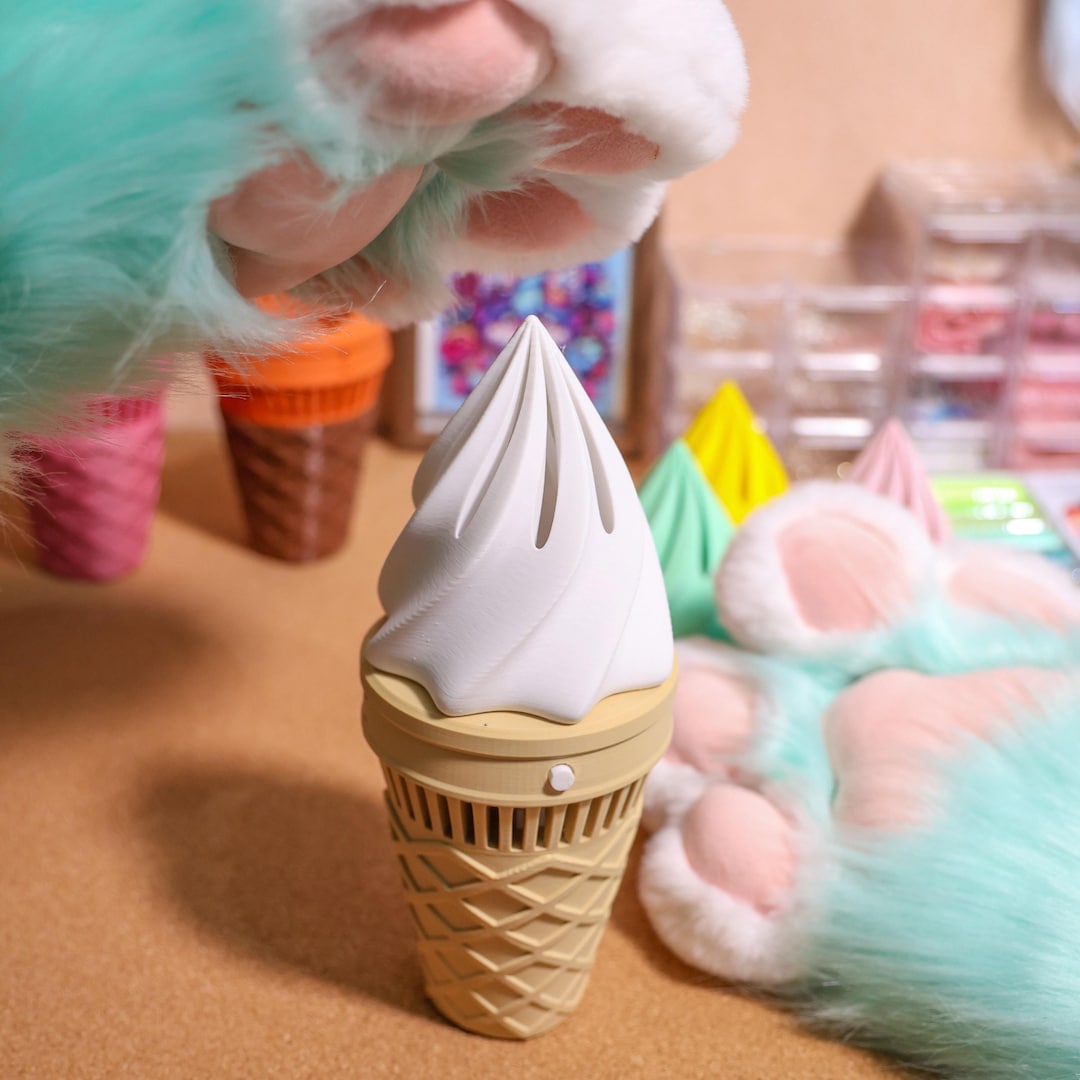 Fursuit Cooling Ice Cream Fan 2.1 Upgrade Furry Accessories, Long ...