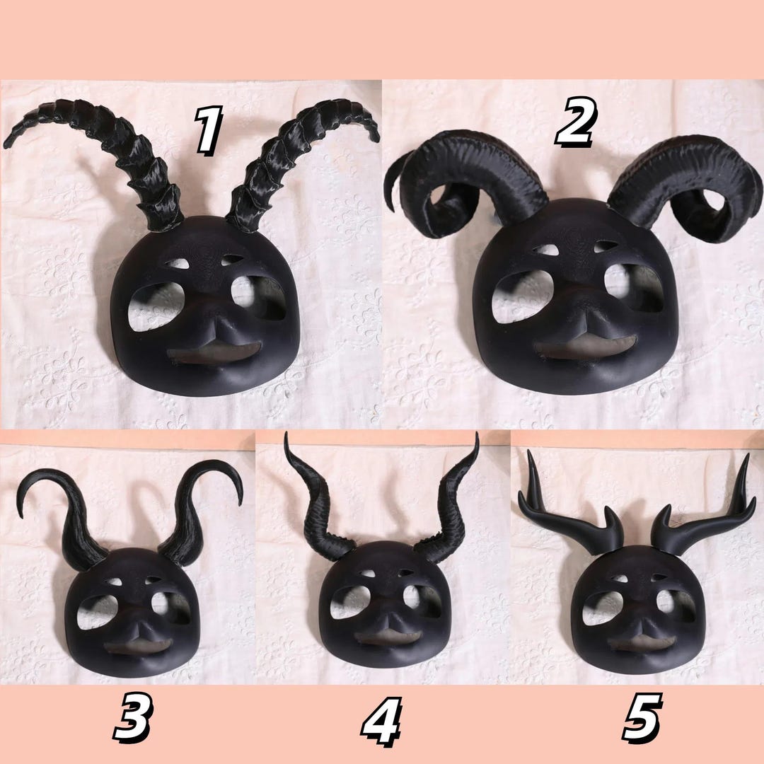Furry Fursuit DIY Horns Customized for Head Base Black Devil Horns Set ...