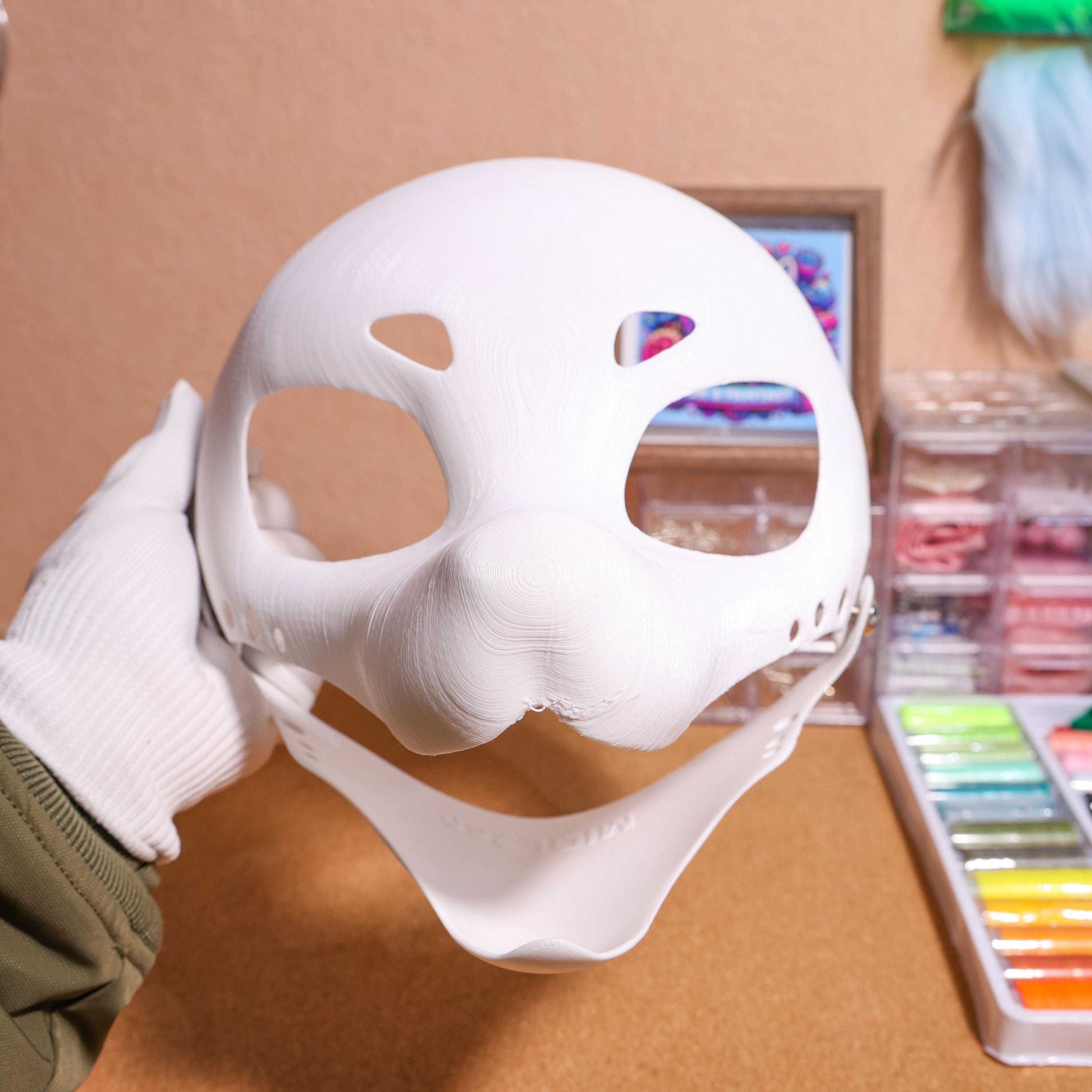 Furry Fursuit Moving Jaw Pointed Eye Head Base (kemono Series) 3D PLA ...