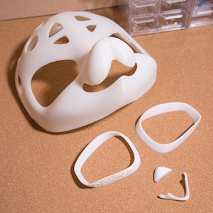 Feline Canine Head Base Smiling Face Short Snout Furry Fursuit 3D Print ...