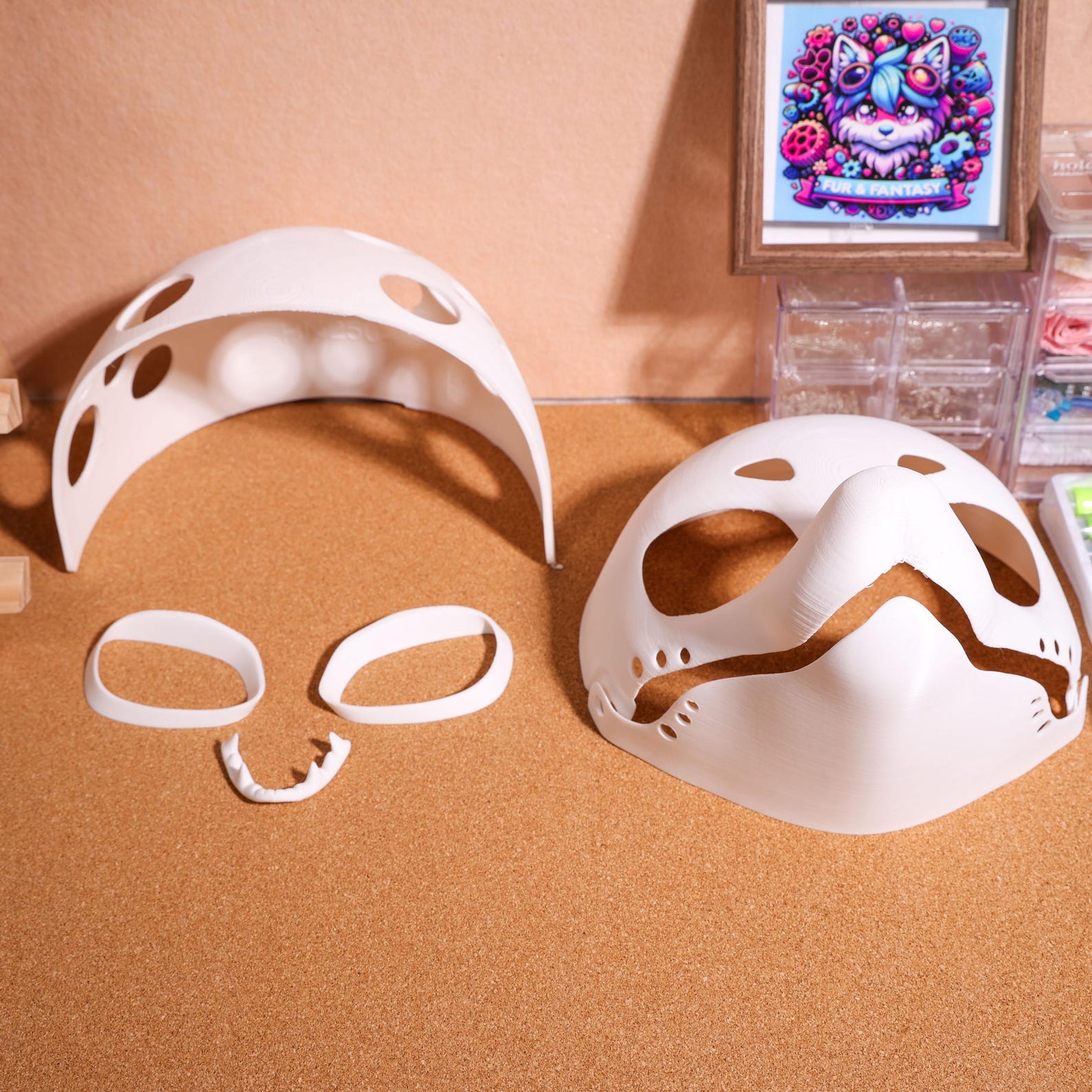 Furry Fursuit Moving Jaw Pointed Eye Head Base (kemono Series) 3D PLA ...