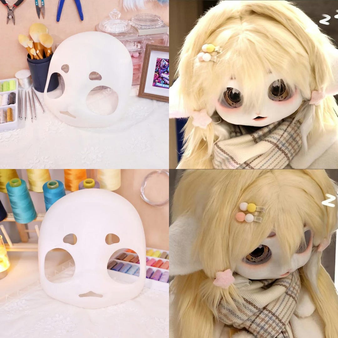 Square Face Rabbit Head Base Furry Fursuit, Bonus Mini Base, PLA 3D ...