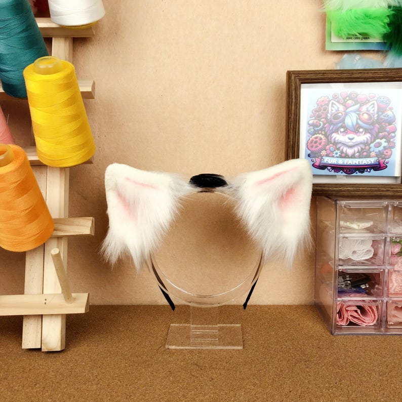 Moving Cat Ears Headband Motorized Cosplay Furry Twitching Ears Cat Ear ...