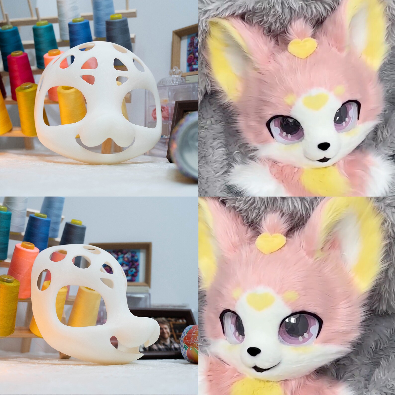 Feline Canine Head Base Smiling Face Short Snout Furry Fursuit 3D Print ...